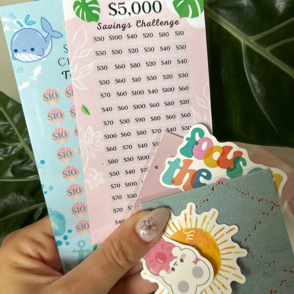 5000 Dollar Savings Challenge Money Tracker | Laminated | for Budget ...