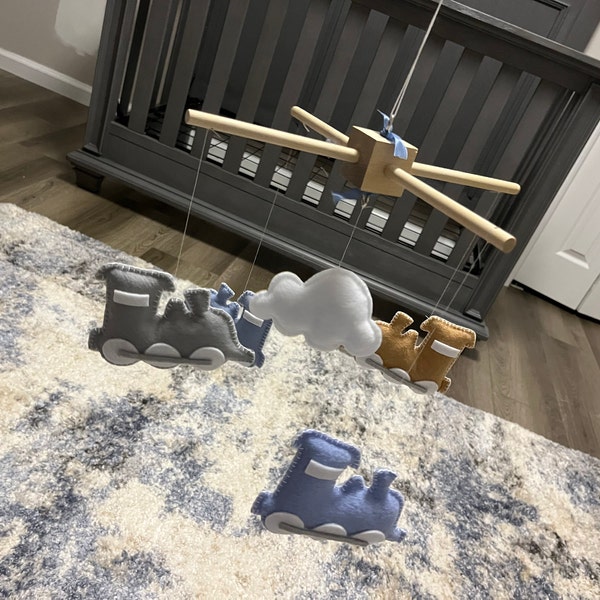 Baby Mobile -baby Crib Mobile - Train Mobile - Train Baby Mobile - Crib ...