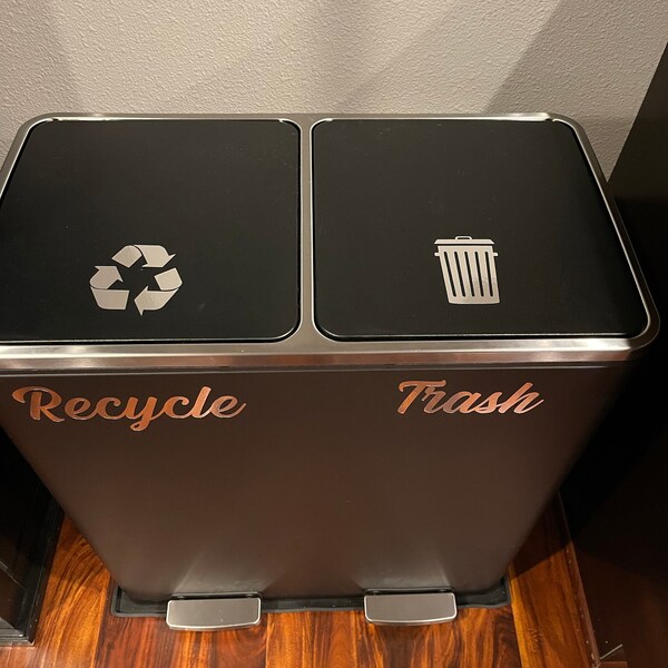 Recycle and Trash Indicator Script Decals / Recycle/ Trash / Vinyl ...