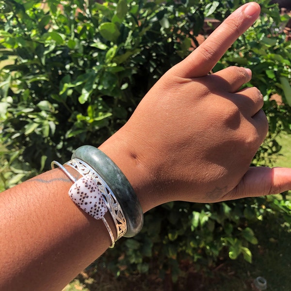 Shell Bangle, Sterling Silver, Hawaii Beach Jewelry, Hawaiian Jewelry ...