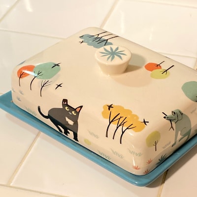 Handmade Ceramic Dog Butter Dish, Designed in the UK by Hannah Turner ...