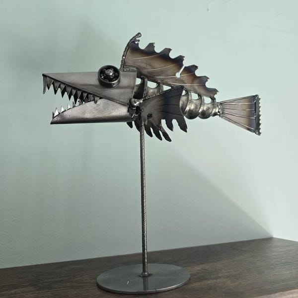 Metal Spider Sculpture: Handmade Welding Art, Steampunk Tarantula Decor ...