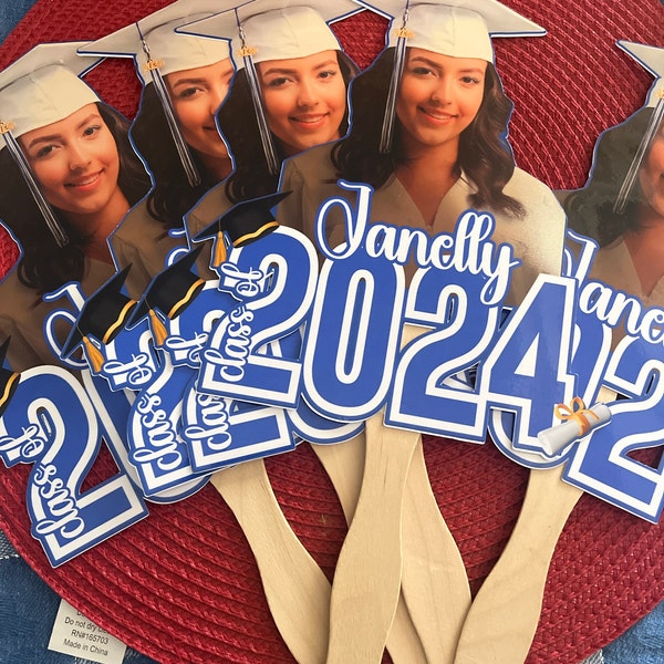 Custom Graduation 2024 Fan, Big Head on a Stick, Custom Graduation Big ...