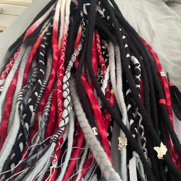 Wool Double Ended Single Ended Dreadlocks Fox Ombre Orange on Black ...