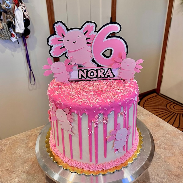 Axolotl Bday, Axolotl Topper, Axolotl, Salamander Topper, Mexican ...