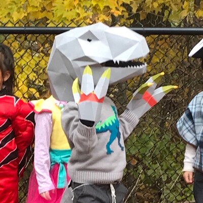 Dinosaur Mask Pattern Make a T-rex Mask With Everyday Materials. Makes ...