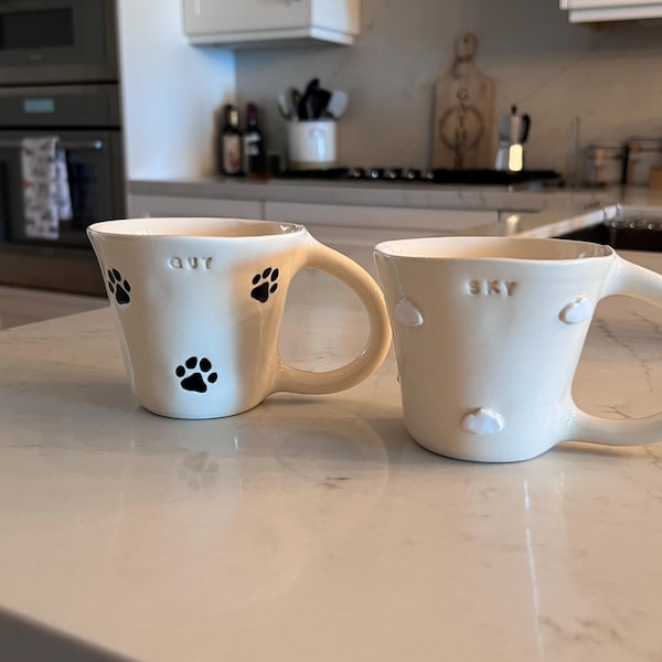 Personalised Bow Mug, Write Whatever You Want! Handmade Custom Ceramic ...