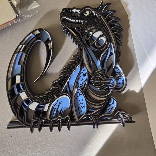 Iguana Multilayer SVG,3D Mandala,laser Cut,paper Cut File,diy,plywood ...