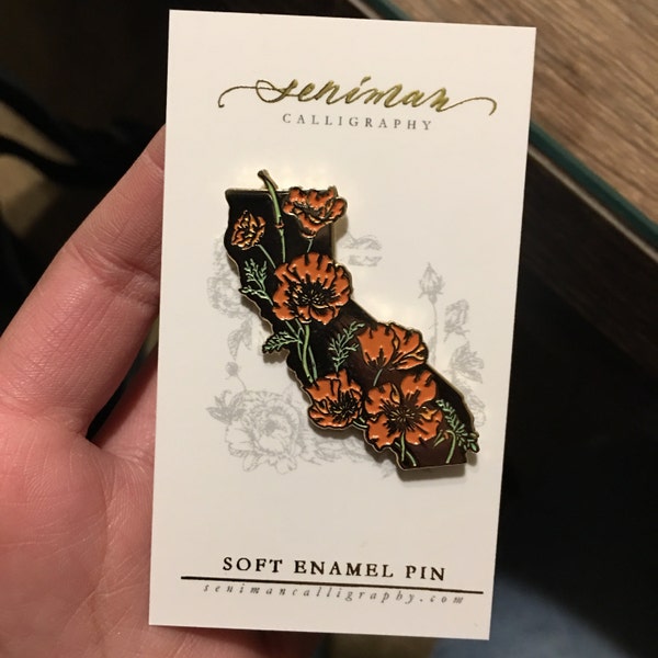 Gold California Poppy Soft Enamel Pin - Etsy