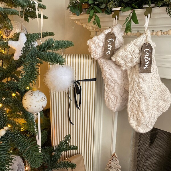 Custom Stocking Tags, Hand Lettered Wood Stocking Tags - Etsy