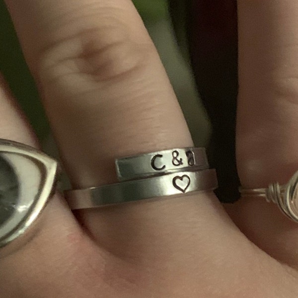 Custom Ring Personalized Custom - Hand Stamped Ring - Very Sturdy Ring ...
