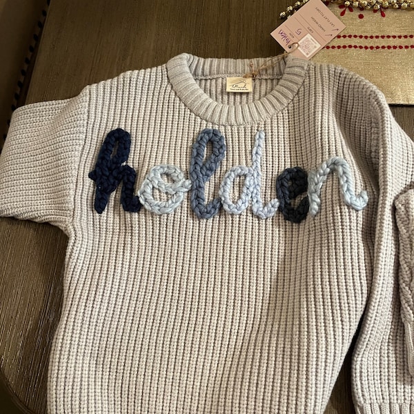 Custom Name Boy Confetti Sweater, Personalized Name Sweater, Hand ...