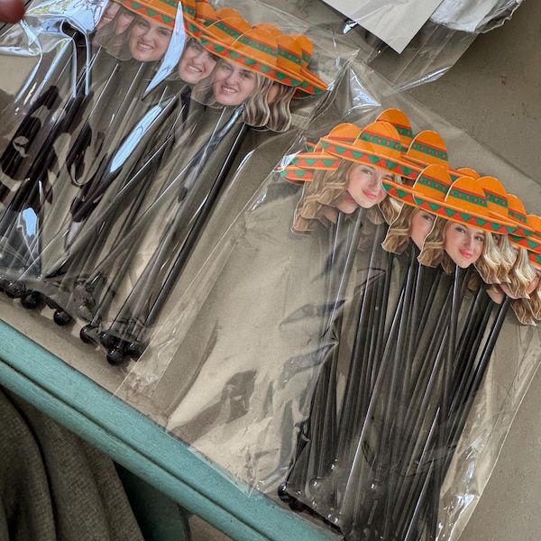 Custom Face Fans on a Stick, Big Head Sign for Graduation, Face Cutouts ...