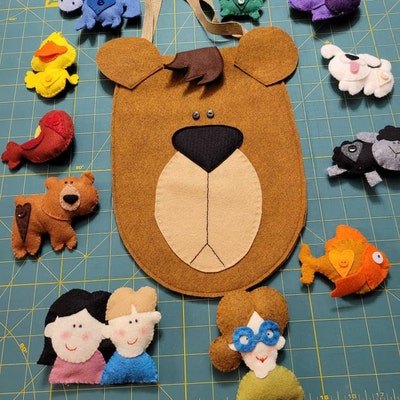 Brown BEAR Story Felt Playset ANIMALS PDF Pattern Animals Play Set ...