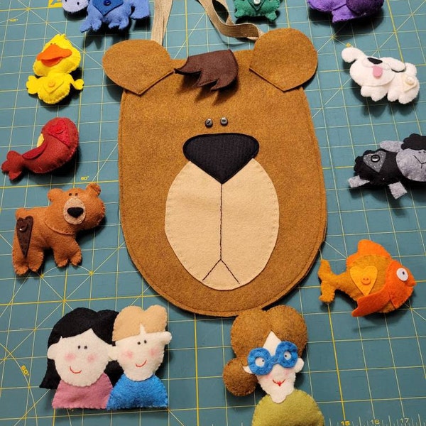 Brown BEAR Story Felt Playset ANIMALS PDF Pattern Animal Play Set ...