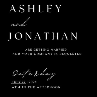 Intimate Wedding Invitation Template, Modern Intimate Ceremony Invite ...