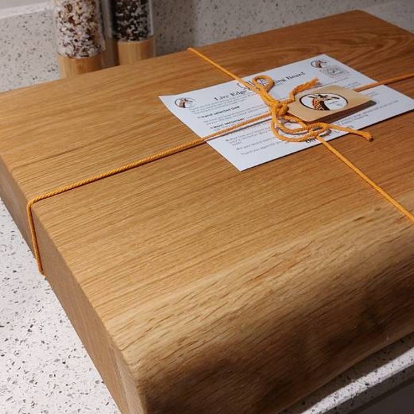 XL Thick Oak Live Edge Chopping Board - Heavy Duty Oak Chopping Block ...