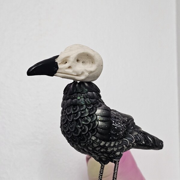 Standing Simple Crow "blind Box" Polymer Clay Miniature Hand Sculpted ...