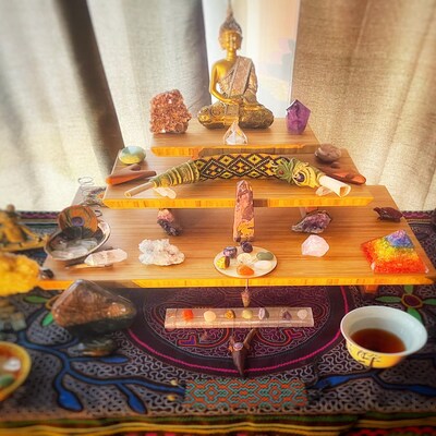 Table Top Altar . Beautifully Handcrafted 3 Tier Buddhist Altars Made ...