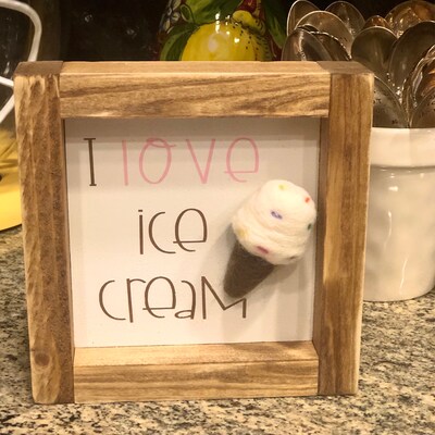 I Love Ice Cream Sign Summer Sign Gift Ice Cream - Etsy