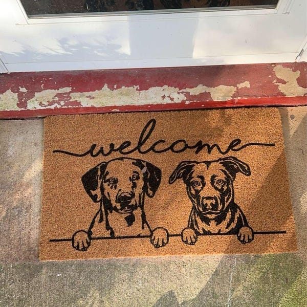 Doodle, Golden Doodle Mat, Dog Welcome Mat, Golden Retriever Poodle ...