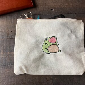 Frog Pencil Pouch Embroidered Embroidery Froggy Coin Purse - Etsy