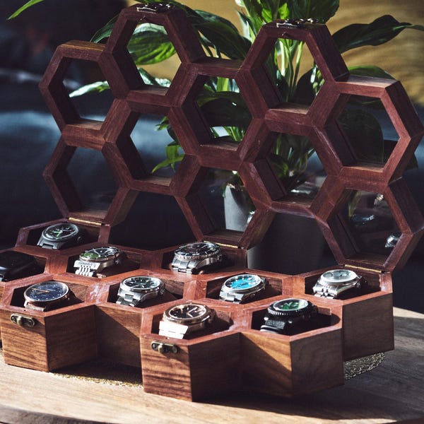Personalized Epoxy Rosewood Resin Watch Box for Men, Best Gift for Dad ...