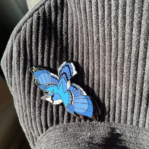 Blue Jay Hard Enamel Pin: Art Deco Songbird - Etsy