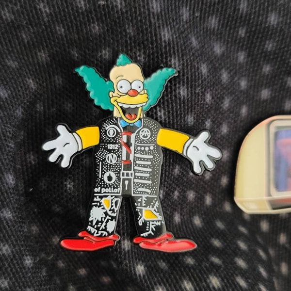 ENAMEL Krusty the Clown Parody / Crust Punk Pin - Etsy