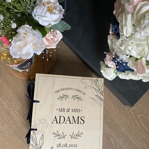 Floral Wedding Card Book Wedding Card Keepsake Personalised Wedding ...