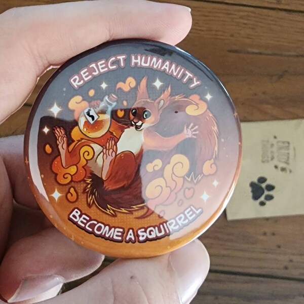 Squirrel, Donkey, Platypus & Dog - BADGE / MAGNET - Fantasy ...