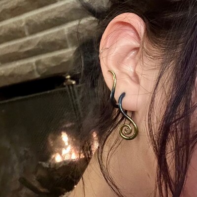 NEW DESIGN 2G Oil Slick Jade Opal White Hearts Augmented Snakes Gauged ...