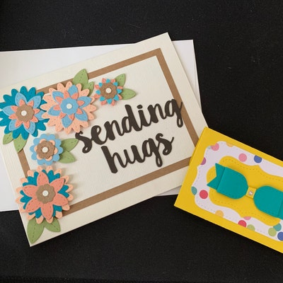 Handmade Card Sending Hugs Card Friendship Card Card With Flowers ...