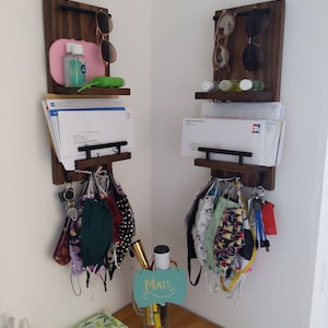 Tall Entryway Wall Organizer Hook Rack Wood Shelf Decor - Etsy