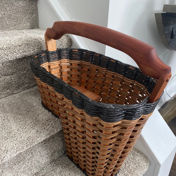 Stair Step Basket Solid Mahogany Wood by Foxcreek Baskets - Etsy