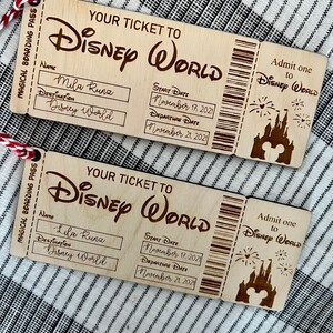 Personalized Disney Ticket Laser Cut Christmas Ornament - Etsy