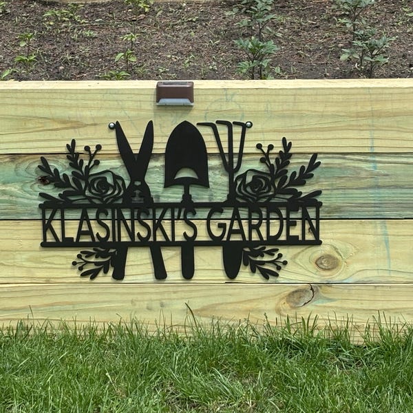 Custom Metal Garden Sign, Customizable, Rose Garden Sign, Garden or ...