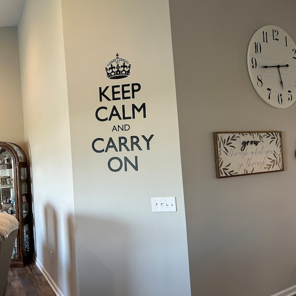 Keep Calm and Carry on Wall Decal Motivational Poster (choose Color) 24 ...