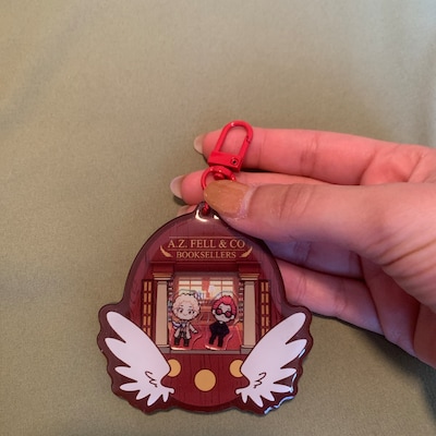 Good Omens Book-a-gotchi Shaker Keychain - Etsy