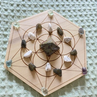 Six 6 Earth Moonstone Crystals for Grids Crystal Sets for - Etsy