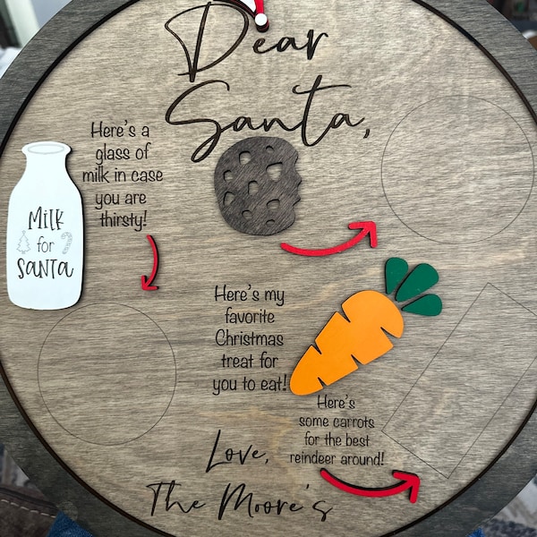 Santa Tray, Cookie Plate, Christmas Eve, Milk and Cookies, Carrots ...