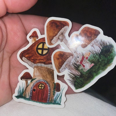 Fairy Sticker Red Mushroom Sticker Cottagecore Vinyl - Etsy