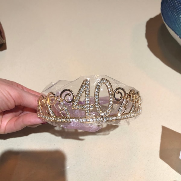 40th Birthday Tiara, 40 Birthday Crown, 40th Party Decoration, 40 Gift ...