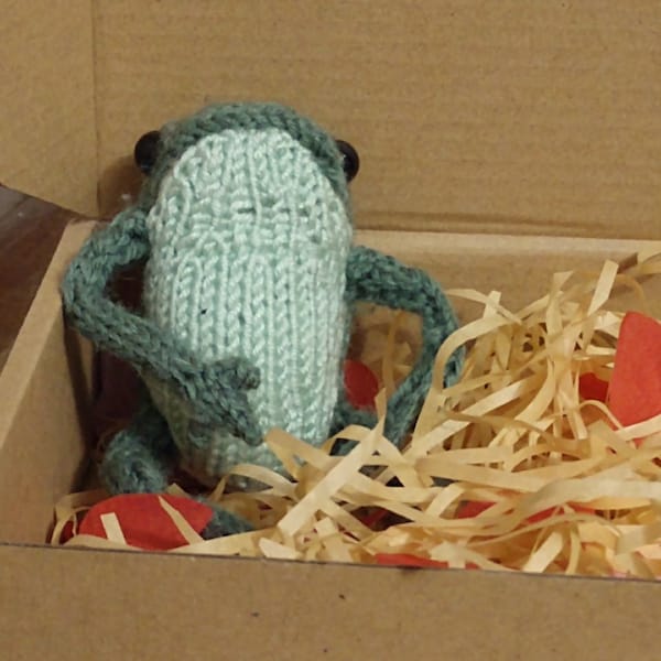 Pale Green With Cream Tummy Hand Knitted Frog - Etsy