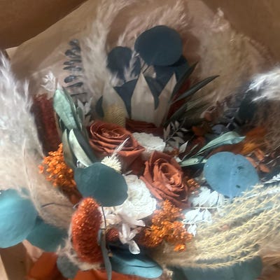 Terracotta, Rust Greenery Pampas Grass Arch or Wall Decor, Dried ...