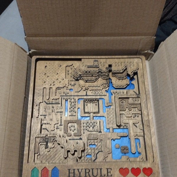 3D Hyrule Video Game Map Laser Cut Wood Multilayer Custom Decor ...