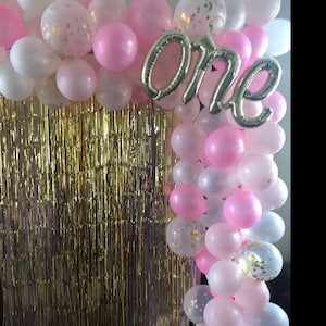 One Script BalloonOne BalloonPink & Gold First Birthday | Etsy