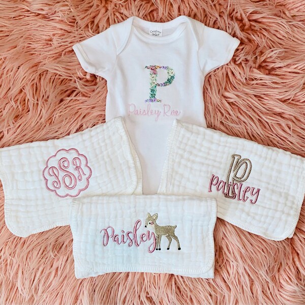 Machine Embroidery LETTER P Uppercase 9,7cm /3.80" Tall Dainty Floral ...