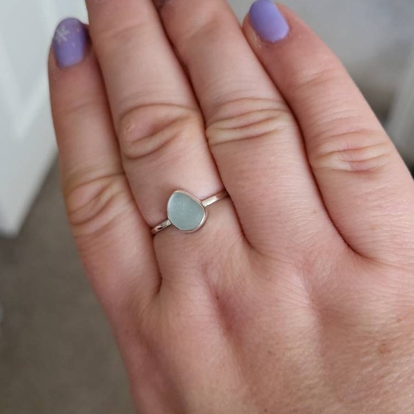 Sea Glass Ring in Your Size- Custom Made, Cornish Sea Glass, Recycled ...