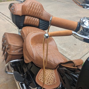 Black Heavy Duty Leather Motorcycle Hand Grip Throttle Covers Wraps W ...